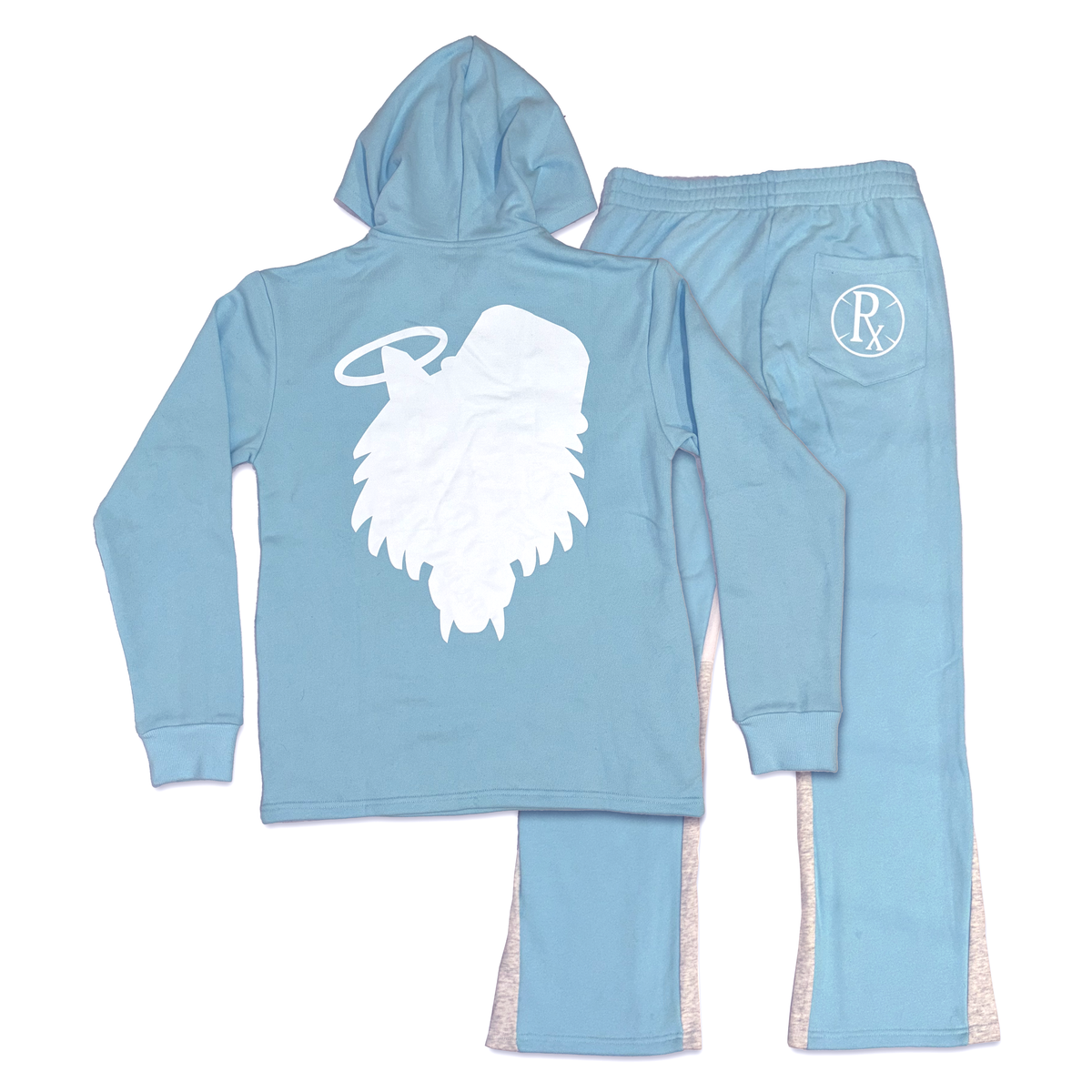 Rx Flare Sweat Suit - Light Aquamarine/White – Pie-Rx Clothing