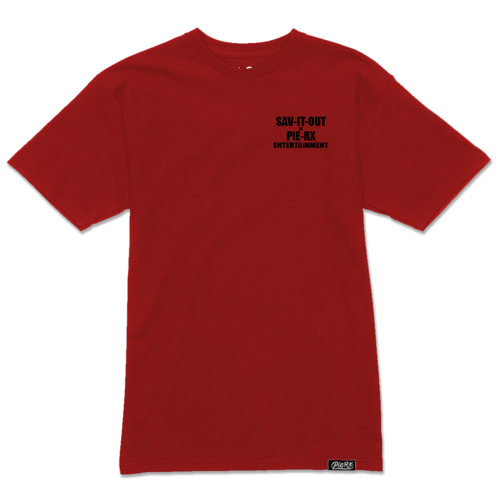 Sav It Out / Pie-Rx Entertainment Tee - Red/Black – Pie-Rx Clothing