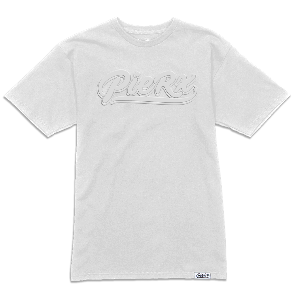 Embossed Whip Game Tee - White – Pie-Rx Clothing