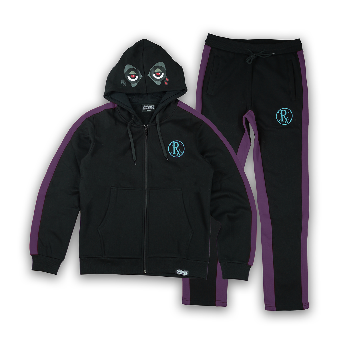 Stripe Rx Wolf Eyes Sweat Suit - Black Grape Ice – Pie-Rx Clothing