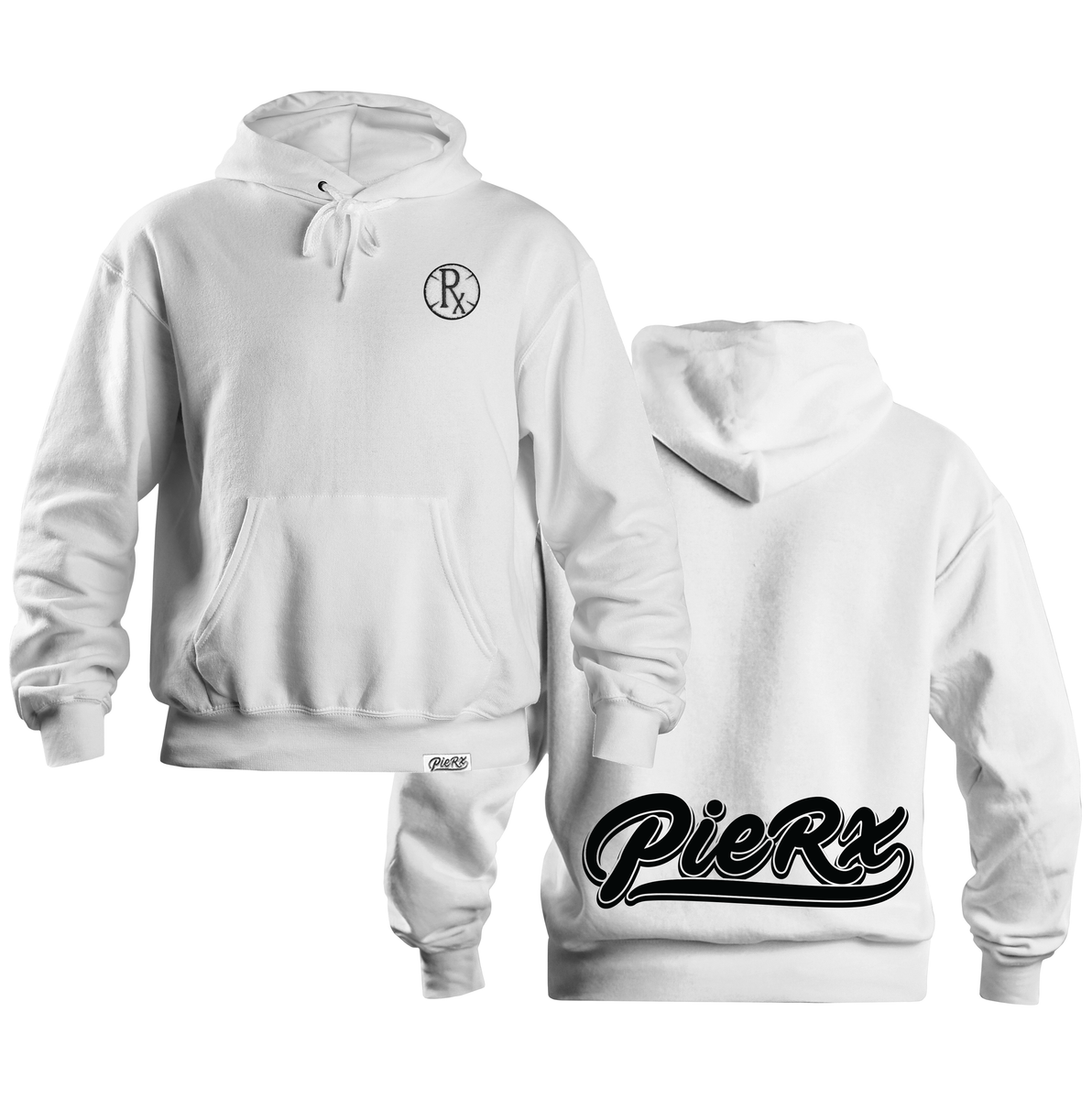 Chenille Circle Rx Hoodie - White – Pie-Rx Clothing