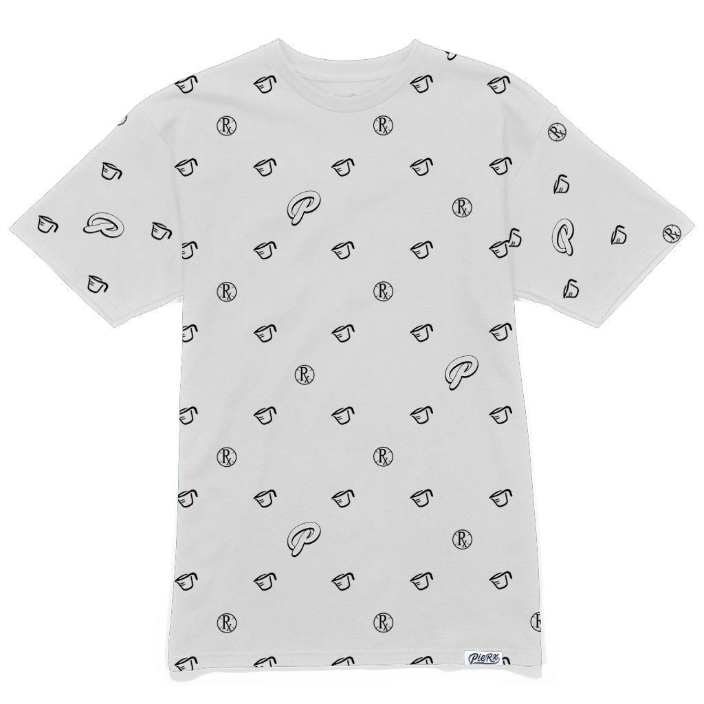 Rx Pattern Tee - White/Black – Pie-Rx Clothing